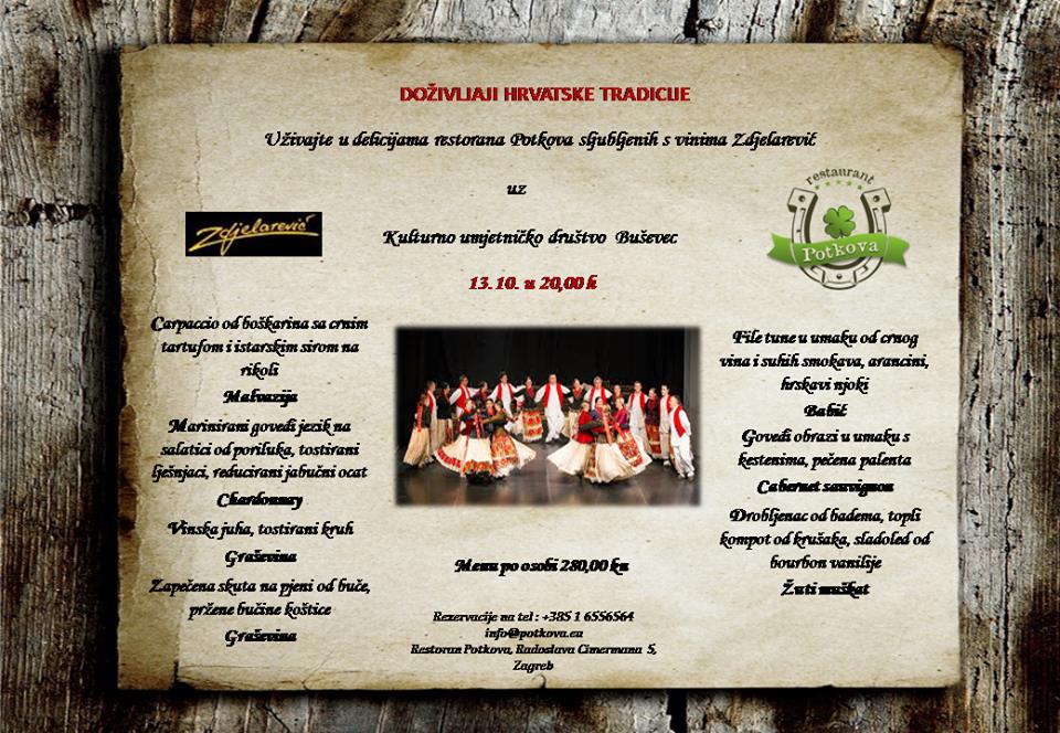 Restoran Potkova – prezentacijska večer Zdjelarević vina – OSS Buševec